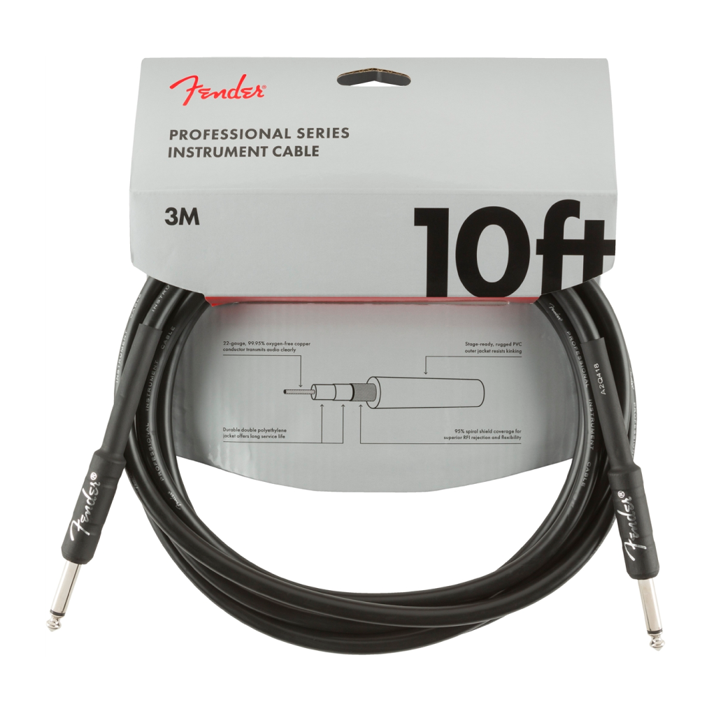Cable Conexión Fender Pro 10' Inst Cable Black - 3 Mtrs — Music Market