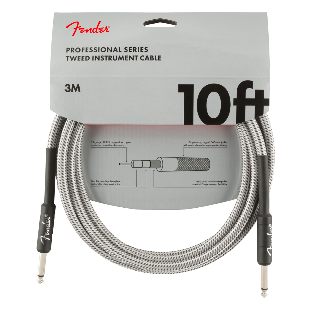Cable Conexión Fender Pro 10' Inst Cable White Tweed - 3 Mtrs — Music ...